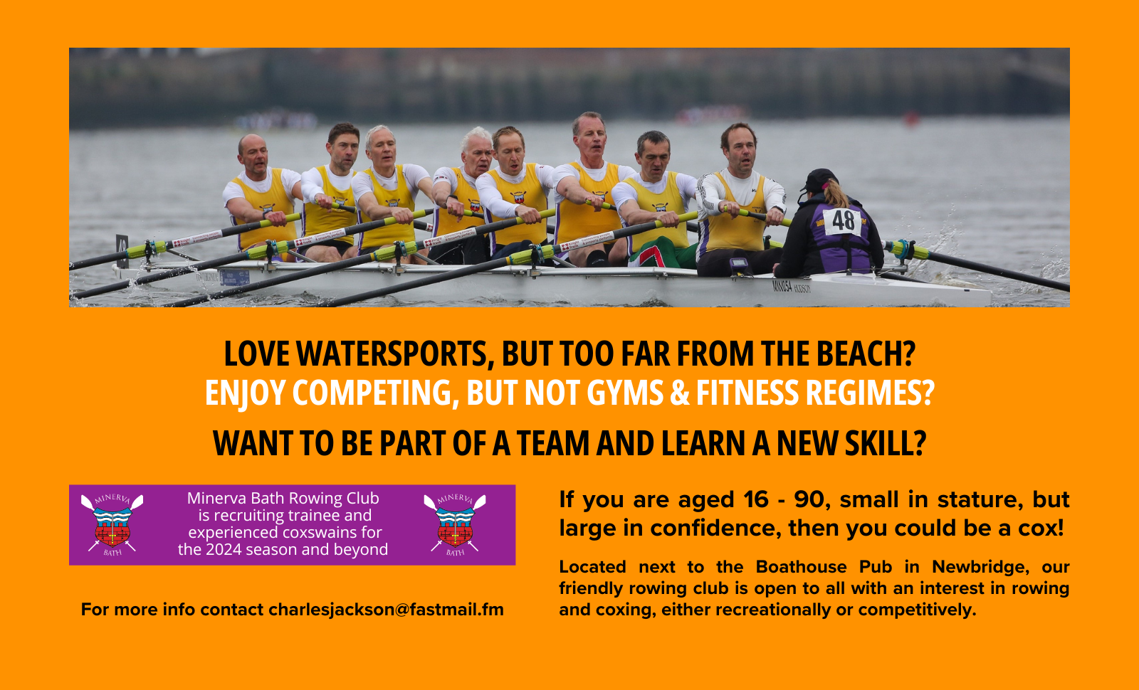 Recruitment drive for new coxes! - Minerva Bath Rowing Club